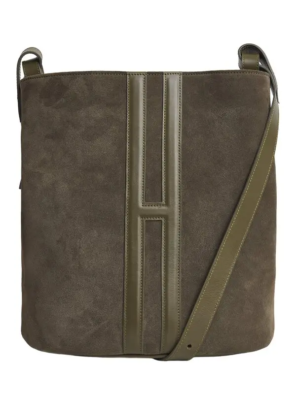 Harrods Suede H Tote Bag - Green