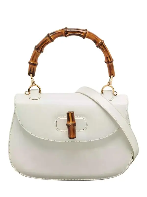 Gucci Centennial Bamboo Top-handle Satchel Bag - White