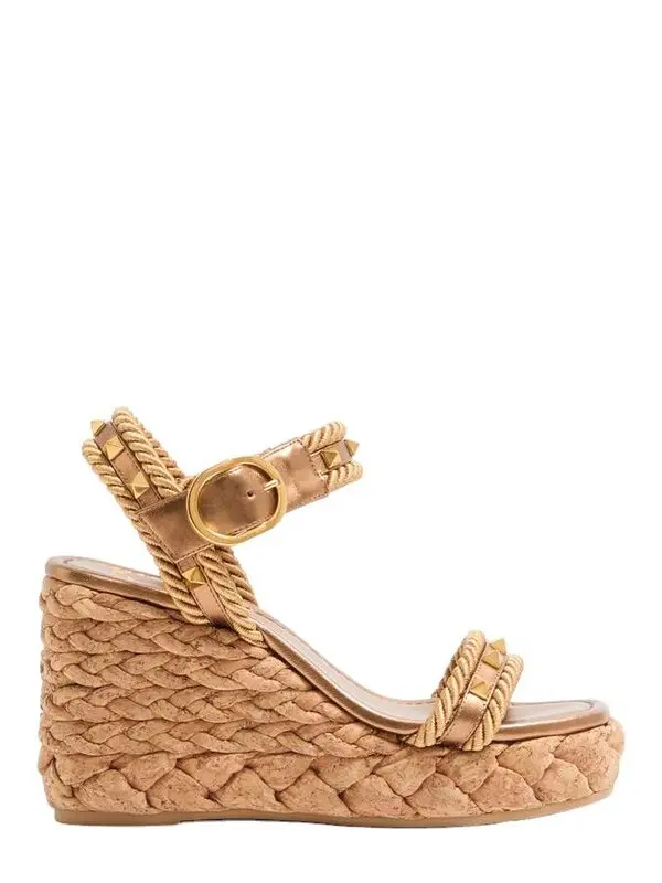 Valentino Garavani Rockstud Wedge Sandal - Gold