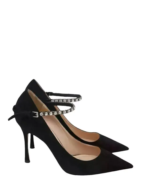 Dior Crystal-embellished Ankle-strap Pumps - Black