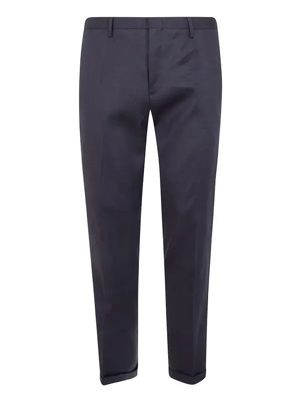 Paul Smith Trousers In Linen And Wool Blend - Brown