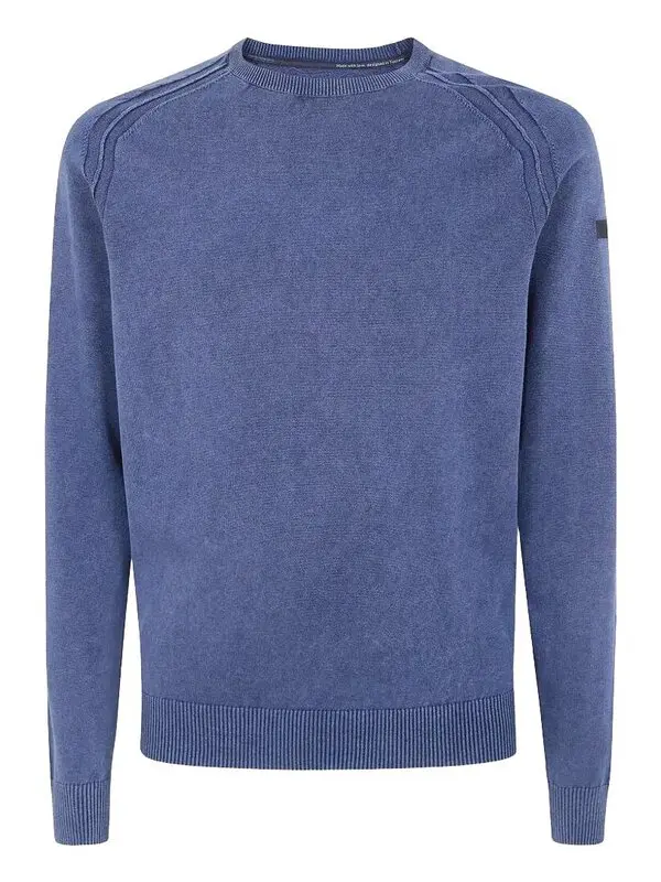 RRD Techno Wash Round Neck Knit Sweater - Blue