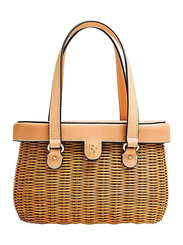 FRANCES VALENTINE Willow Wicker Basket Bag - Toast