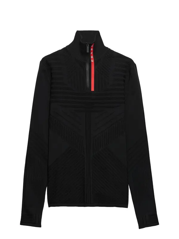 Prada Technical Knit Turtleneck - Black