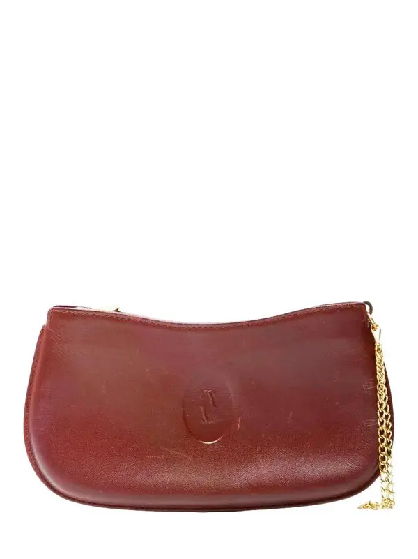 Celine 1990-2000 Logo-embossed Leather Pouch - Red