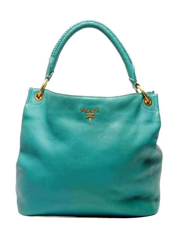 Prada Leather Tote Bag - Green