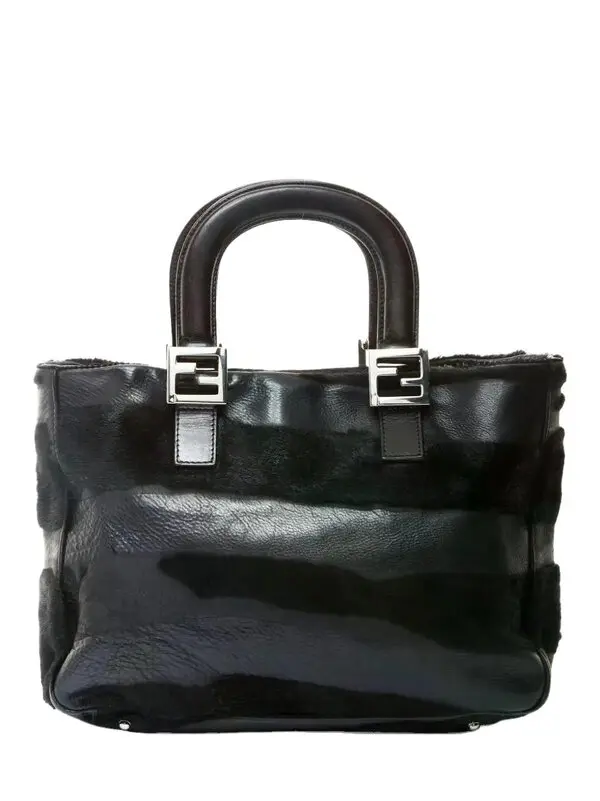 Fendi Calf Hair Tote Bag - Black