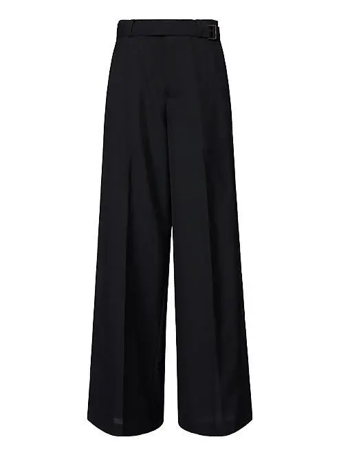 Sacai Belted Wide-leg Woven Trousers - Black