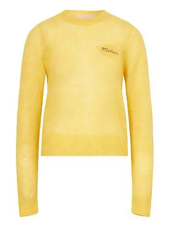 MOTHER Logo-embroidered Wool-blend Jumper - Gold