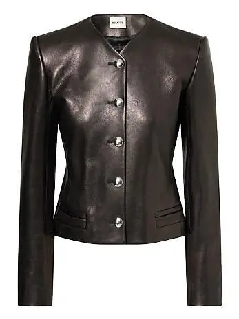 Khaite Nara Leather Tailored Jacket - Black