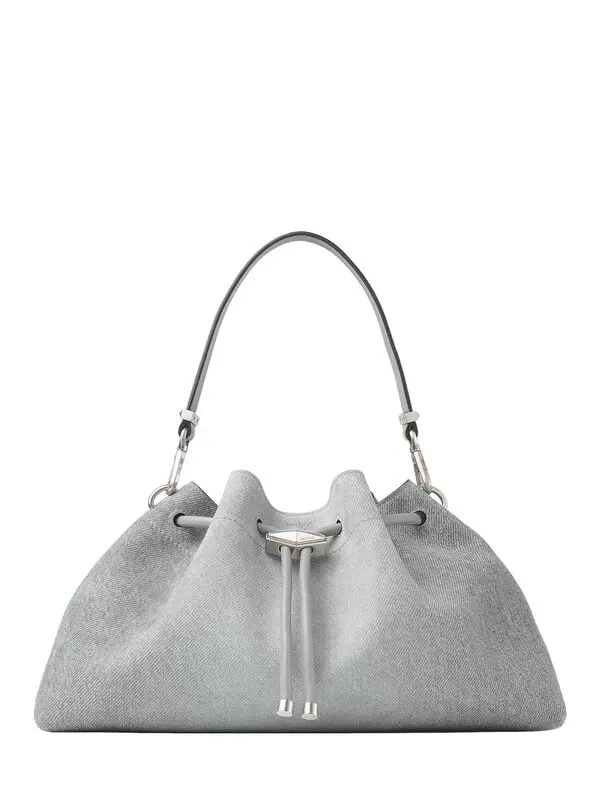 JIMMY CHOO Cinch Medium Bucket Bag - Dove/dove/antique Silver