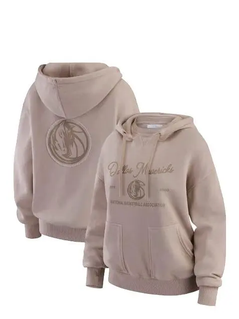 WEAR BY ERIN ANDREWS Dallas Mavericks Washed Pullover Crewdie - Tan