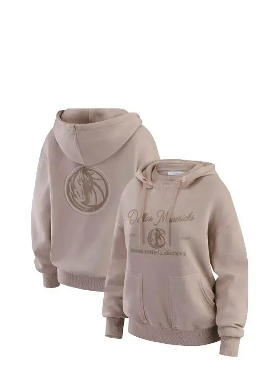 WEAR BY ERIN ANDREWS Dallas Mavericks Washed Pullover Crewdie - Tan