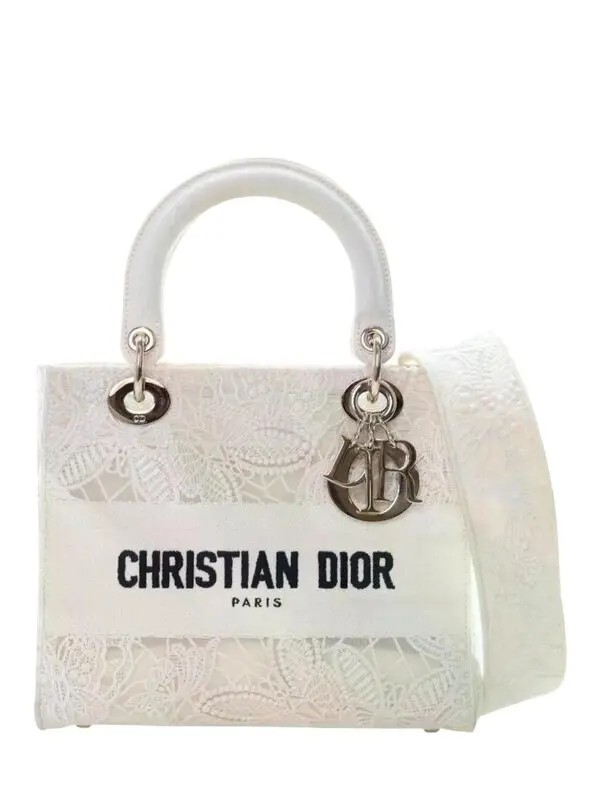 Dior 2023 Medium Lady D-lite Satchel - White