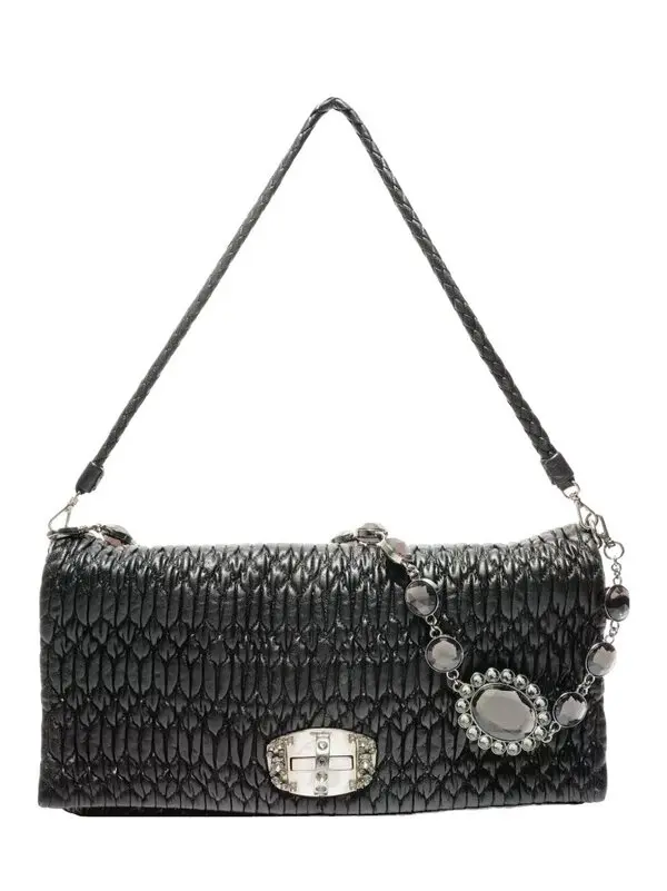 Miu Miu 2010s Crystal Shoulder Bag - Black