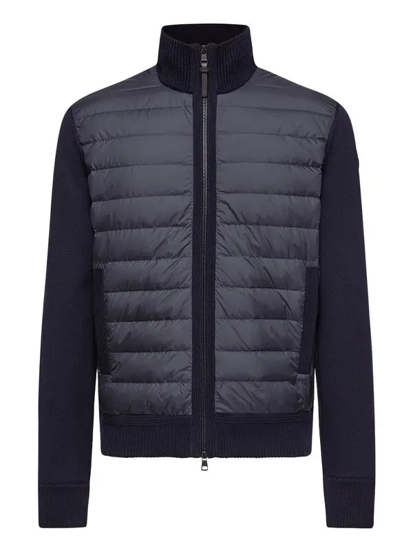 Moncler Padded Zip-up Wool Cardigan - Blue