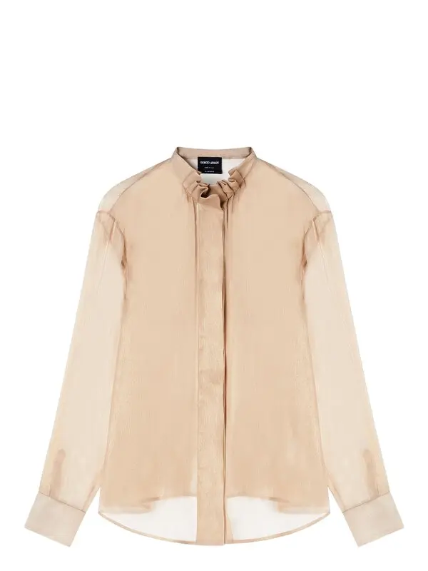 Giorgio Armani Silk Creponne Shirt - Brown