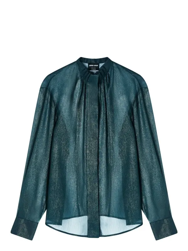 Giorgio Armani Silk Creponne Shirt - Green