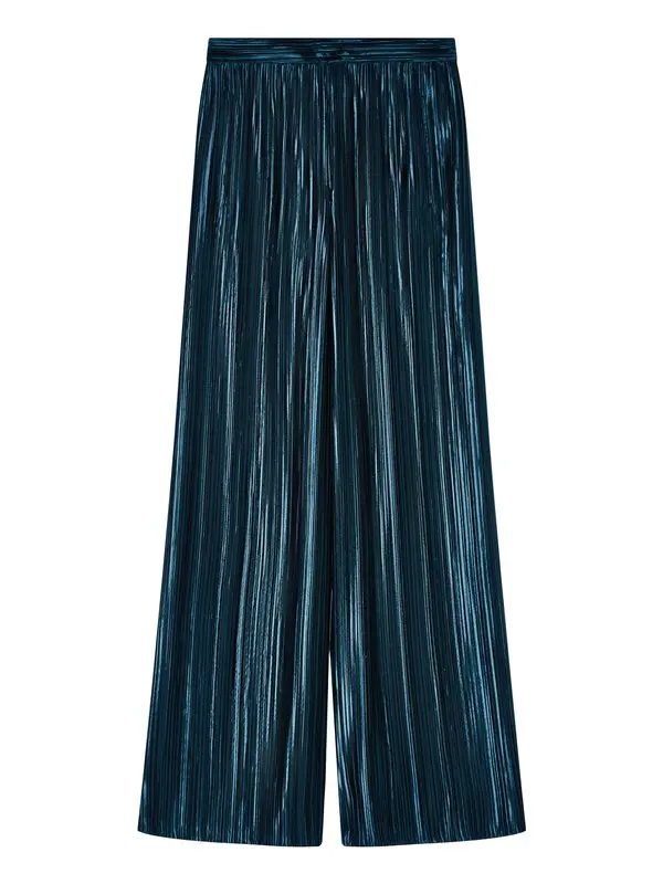 Giorgio Armani Pleated Satin Trousers - Green