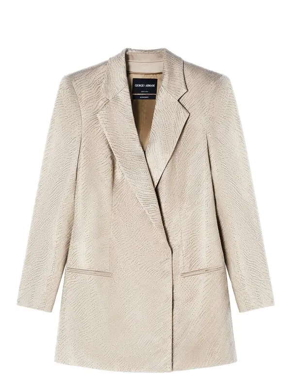 Giorgio Armani Single-breasted Jacket With Rhinestone Embroidery - Patterned