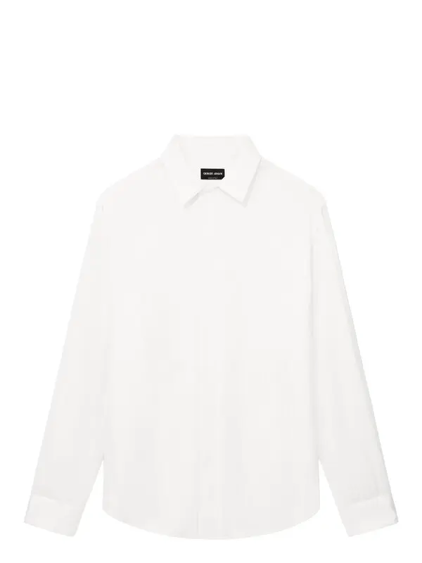 Giorgio Armani Hammered Silk Satin Shirt - White