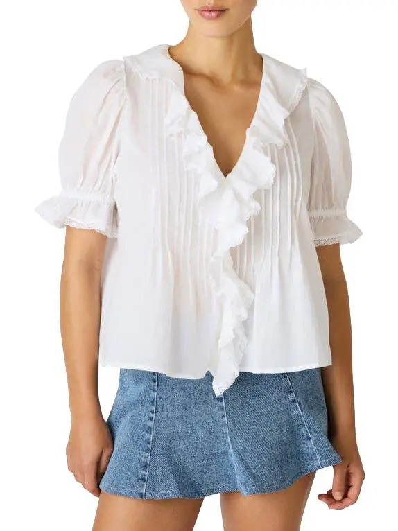 Steve Madden Lyric Ruffle Top - Antique