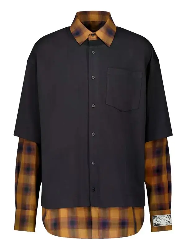 We11Done Flannel Check-pattern Shirt - Black