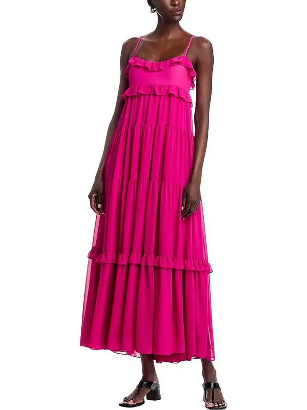 Michael Kors Tiered Maxi Dress - Raspberry