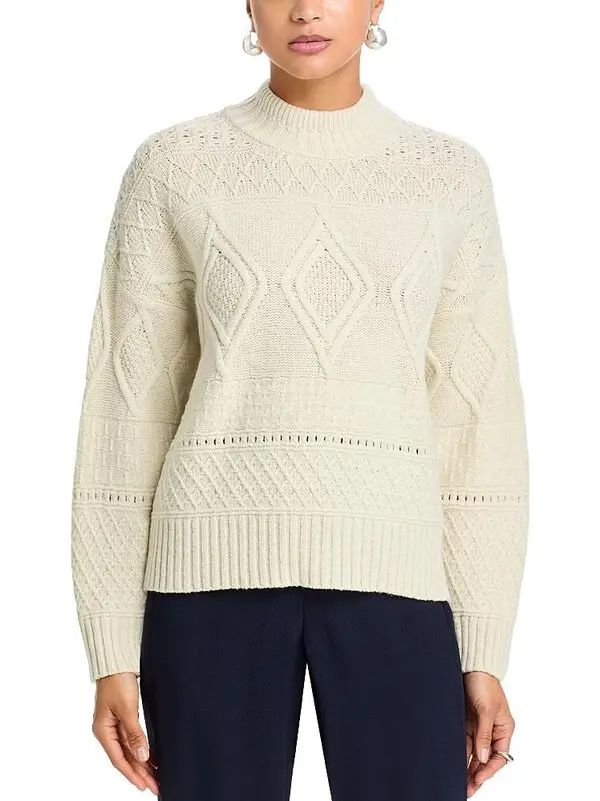Altuzarra Buchanan Wool Blend Cable Knit Sweater - Ivory