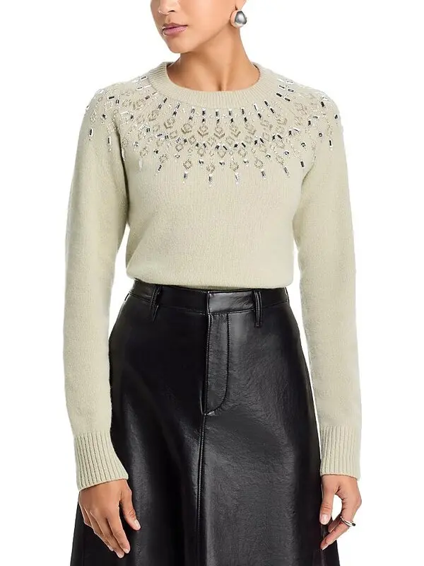 Altuzarra Harold Beaded Wool Sweater - Deser Sage