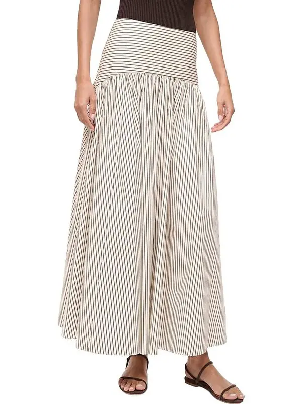 Staud Procida Maxi Skirt - Ivory/dark