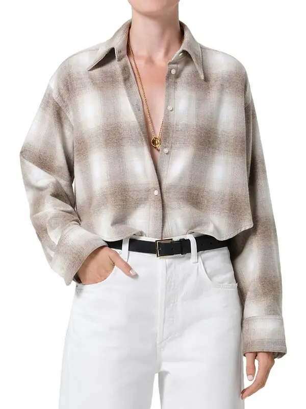 Citizens Of Humanity Ana Cropped Shirt - Schiffer Plaid