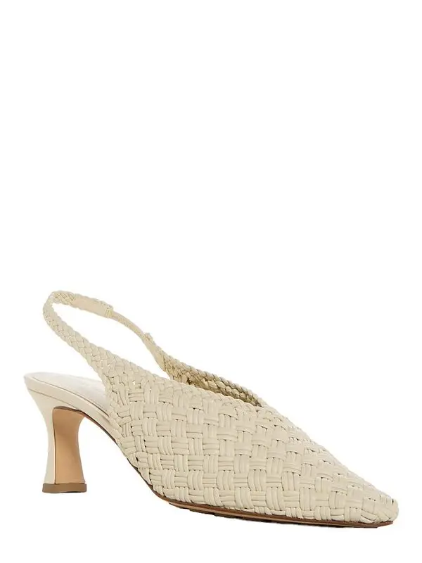 Bottega Veneta Intrecciato Slingback Pumps - Mud White