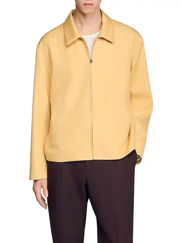 Sandro Zip Up Jacket - Light Yellow