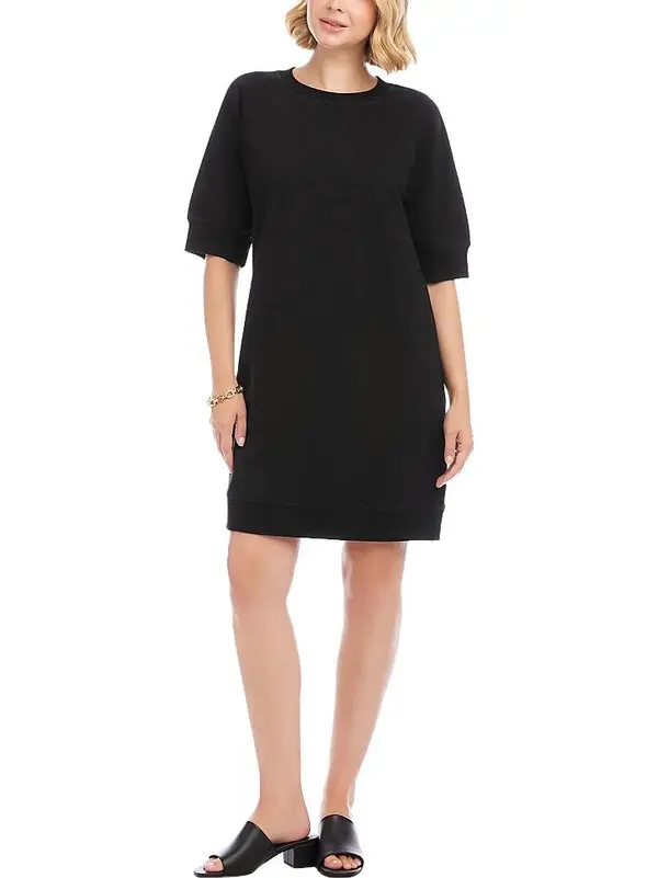 Karen Kane Raglan Sleeve Sweatshirt Dress - Black