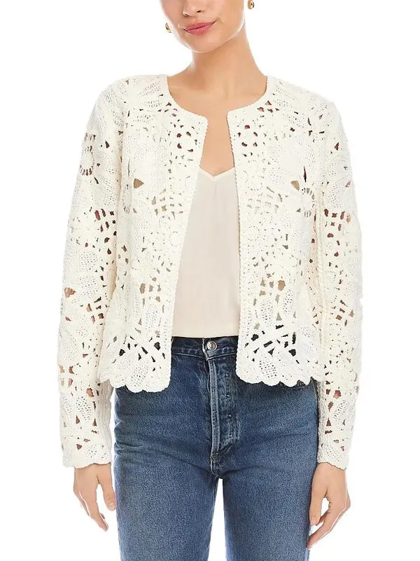 Fifteen Twenty Emery Crochet Jacket - Cream