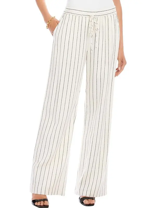 Karen Kane Striped Drawstring Pants - Cream/ Black