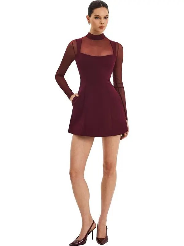 MISS CIRCLE Natasha Two-piece Mini Dress - Burgundy