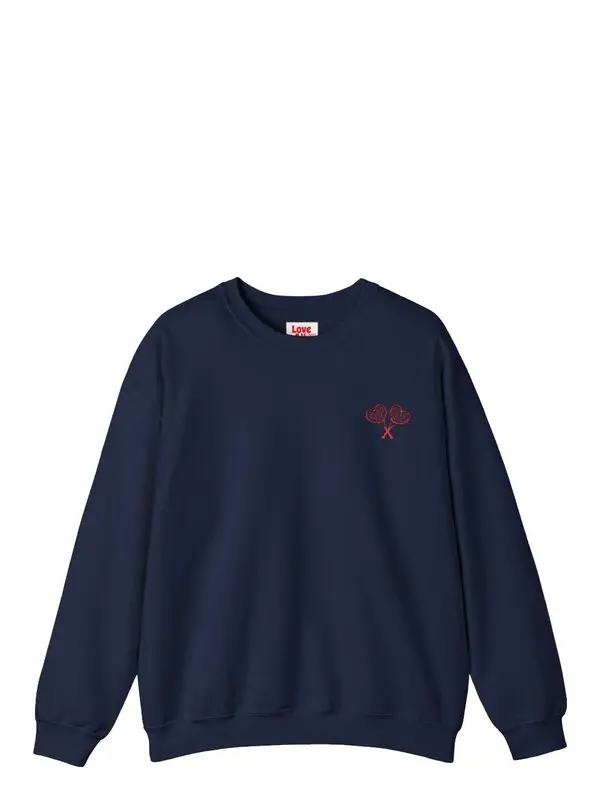 LOVE ALL TENNIS Embroidered Crewneck Sweater - Navy