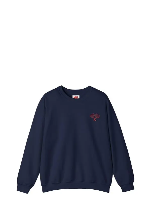 LOVE ALL TENNIS Embroidered Crewneck Sweater - Navy