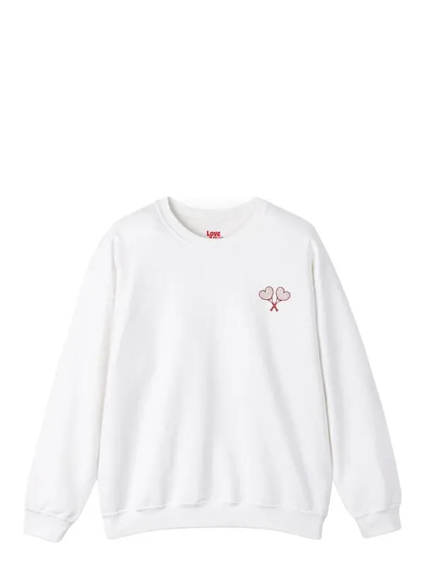 LOVE ALL TENNIS Embroidered Crewneck Sweater - White