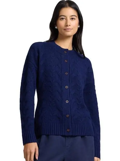 Onia Fitted Cable Knit Cardigan - Noir Navy