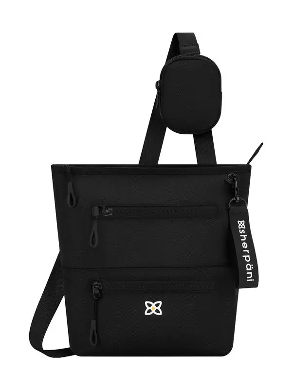 SHERPANI Nylon Crossbody Bag With Rfid Protection And Coin Purse - Raven