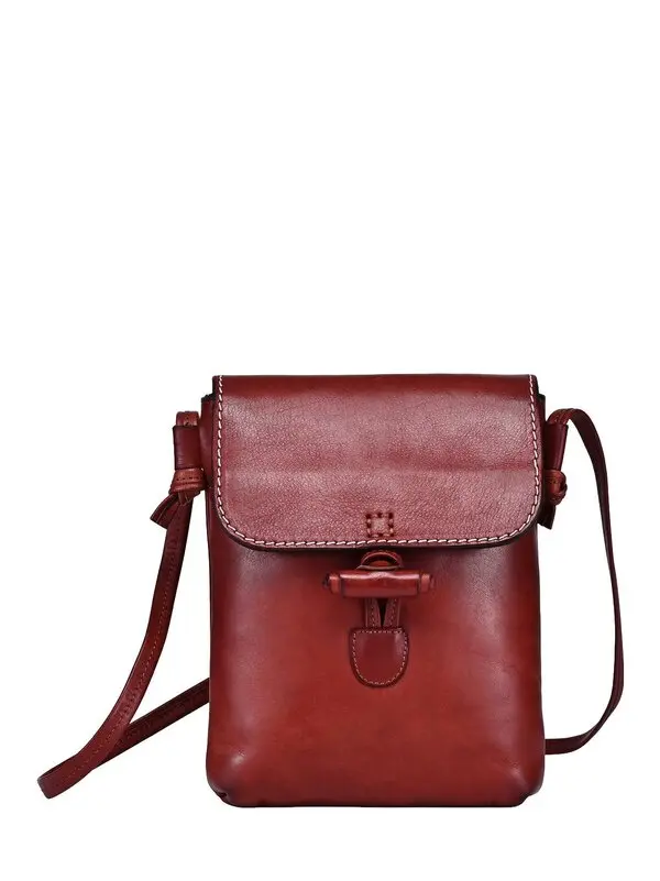 OLD TREND Ixia Genuine Leather Crossbody Bag - Brown