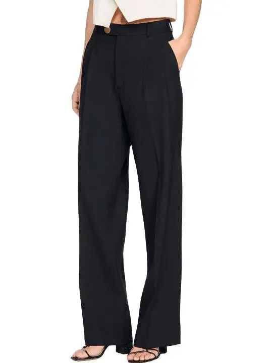 Sandro Straight-leg Trousers - Black
