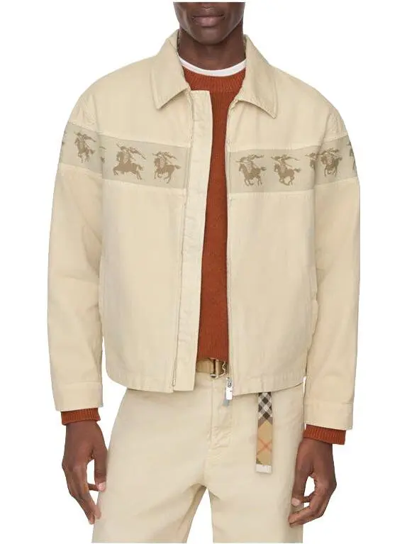 Burberry Galloping Knight Cotton Canvas Jacket - Tundra Beige