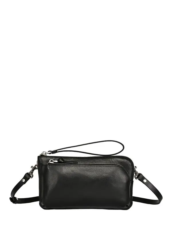 OLD TREND Dahlia Genuine Leather Convertible Crossbody - Black