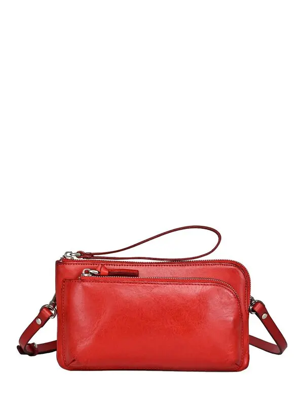 OLD TREND Dahlia Genuine Leather Convertible Crossbody - Red