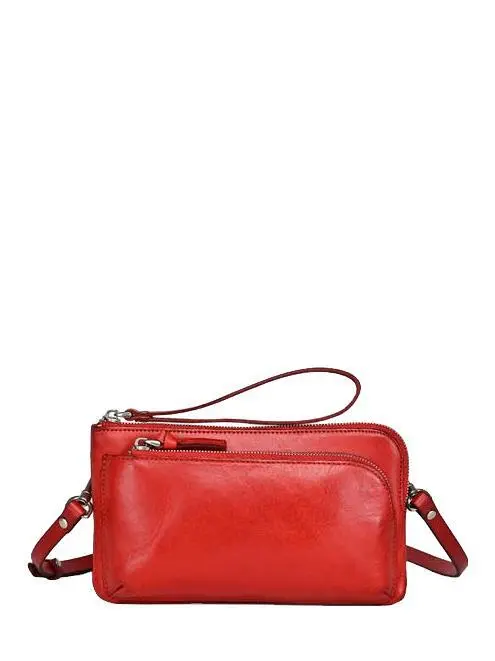 OLD TREND Dahlia Genuine Leather Convertible Crossbody - Red