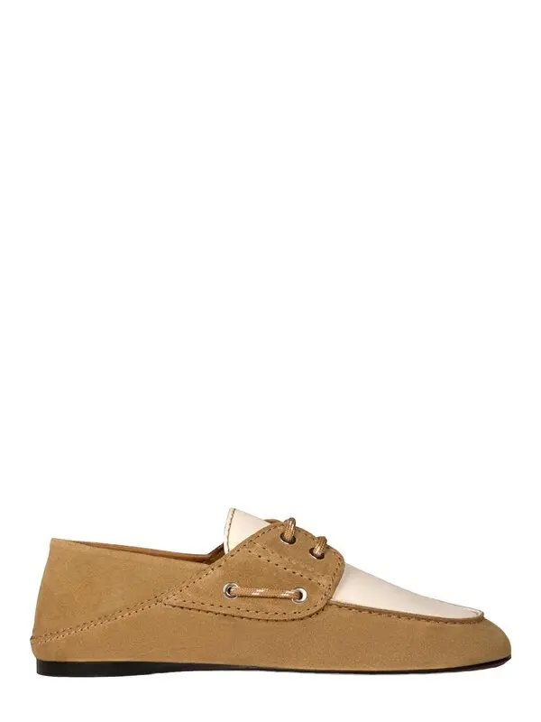 Sandro Suede Boat Shoes - Beige
